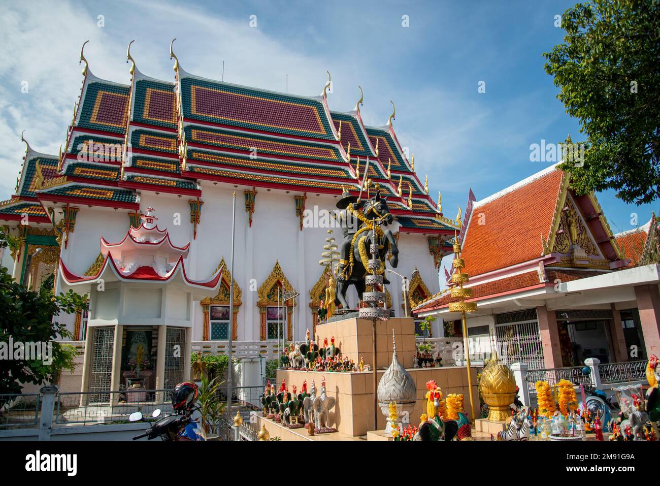 the Wat Rat Niyomtham in the City of Si Racha in the Province of Chonburi in Thailand, Thailand ...