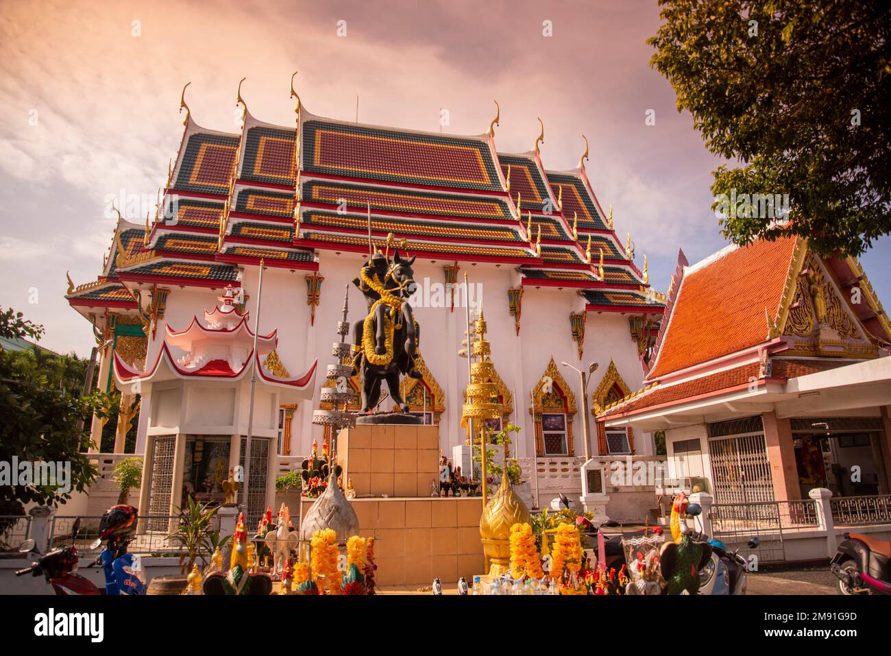 the Wat Rat Niyomtham in the City of Si Racha in the Province of Chonburi in Thailand, Thailand ...