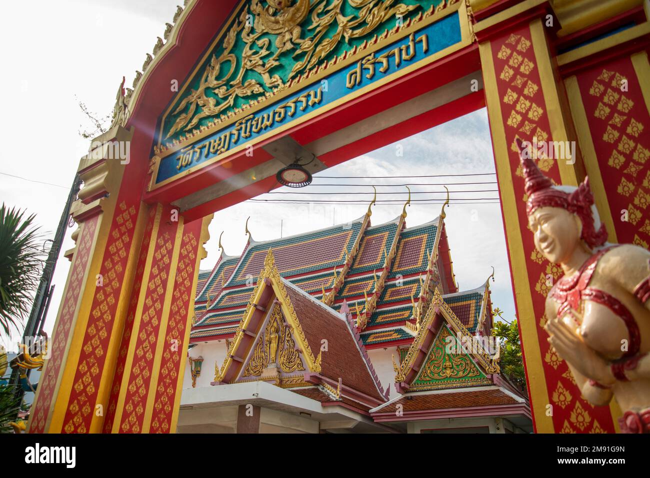 the Wat Rat Niyomtham in the City of Si Racha in the Province of Chonburi in Thailand, Thailand ...