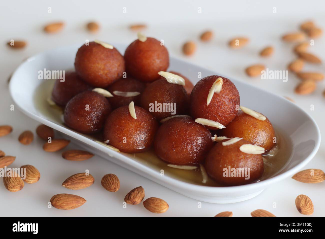 Gulab jamun. A milk solid based sweet popular in Indian subcontinent ...