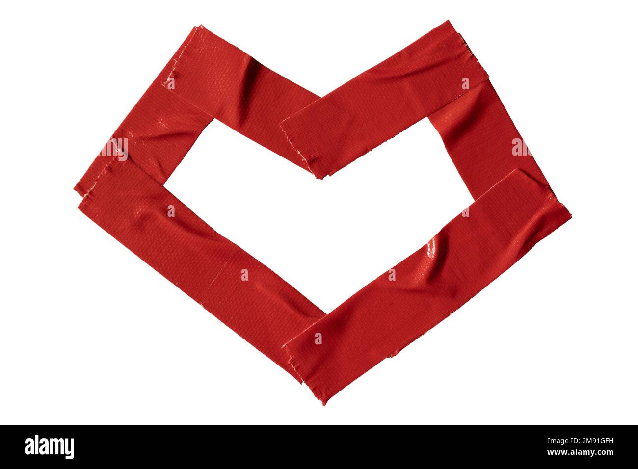 Heart shape made from red cloth tape with clipping path Stock Photo - Alamy