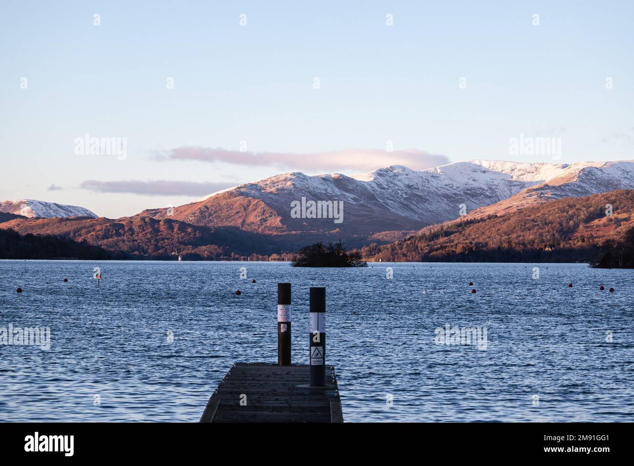 Lake Windermere Cumbria 16th January 2023 .UK Weather Last of the days ...
