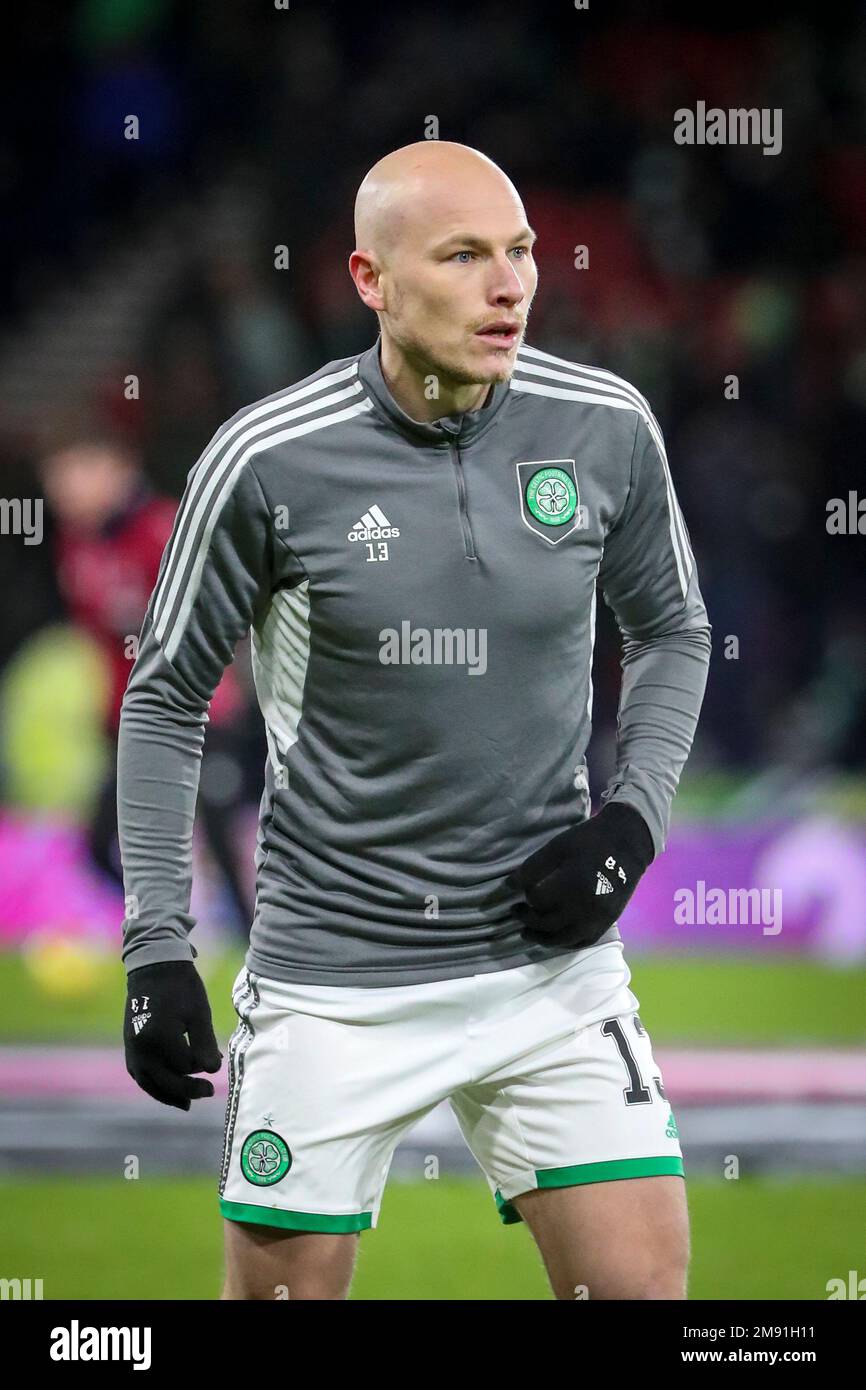 Aaron Mooy, a professional football player, playing for Celtic, a ...