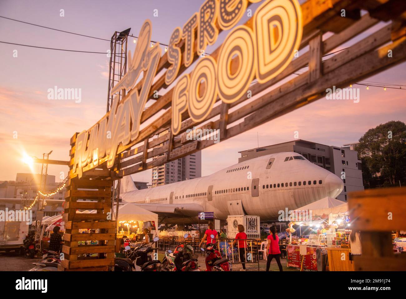 the Runway Street Food Nightmarket in the city of Pattaya in the ...