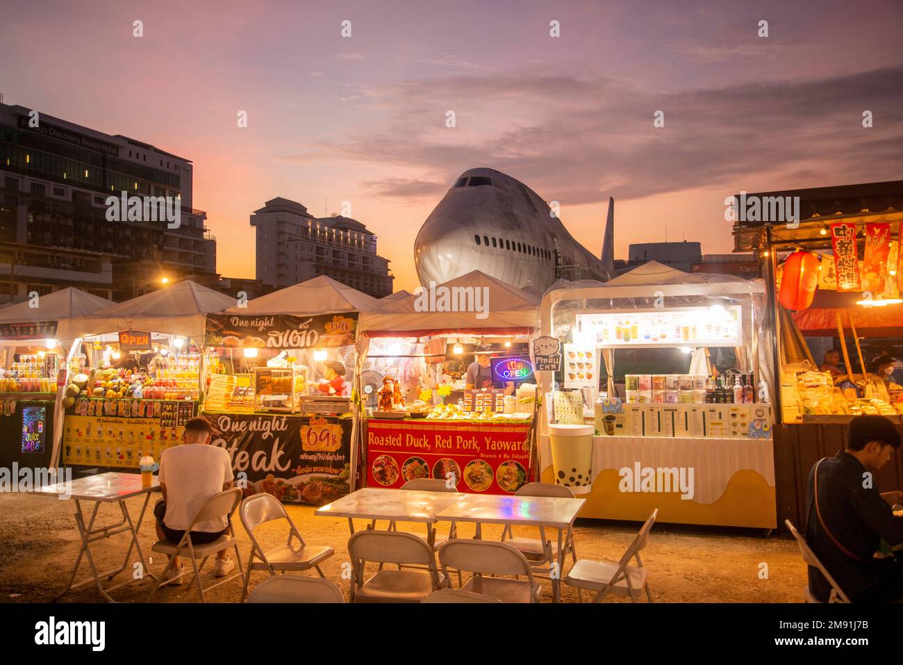 the Runway Street Food Nightmarket in the city of Pattaya in the ...