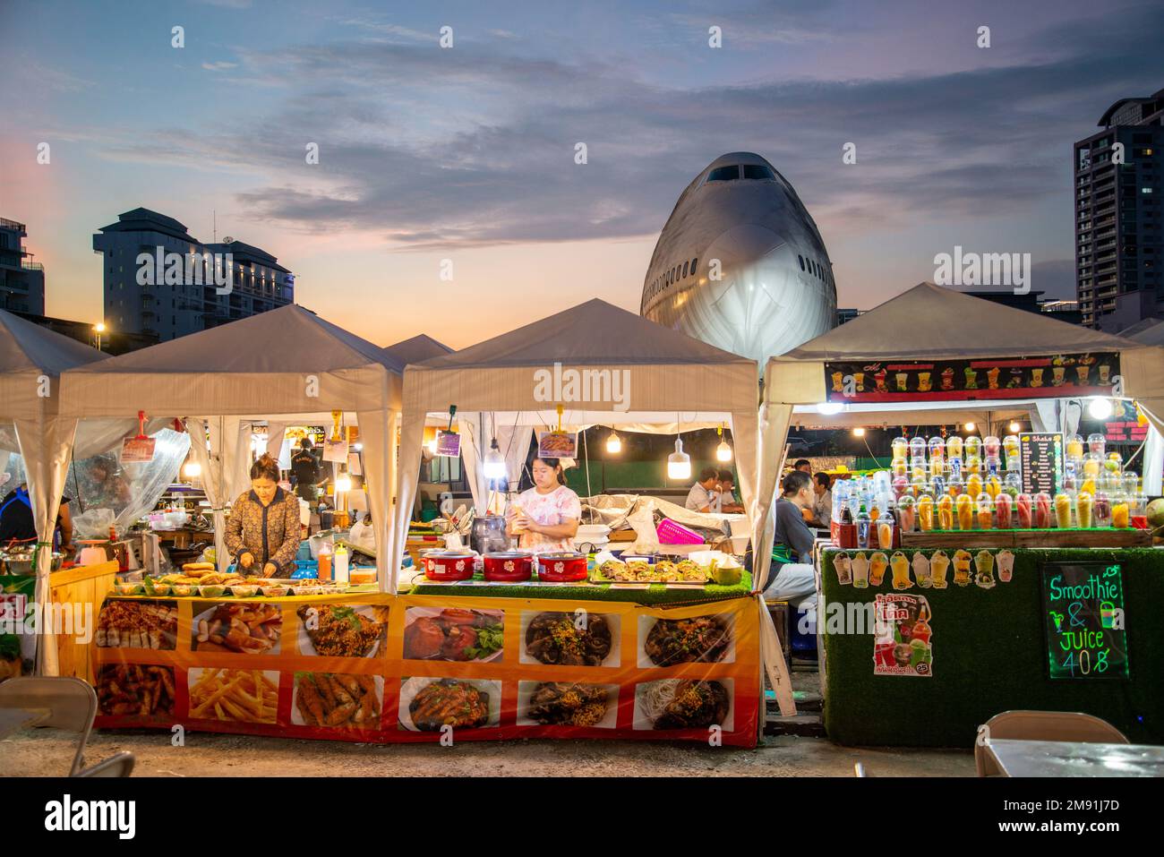 the Runway Street Food Nightmarket in the city of Pattaya in the ...