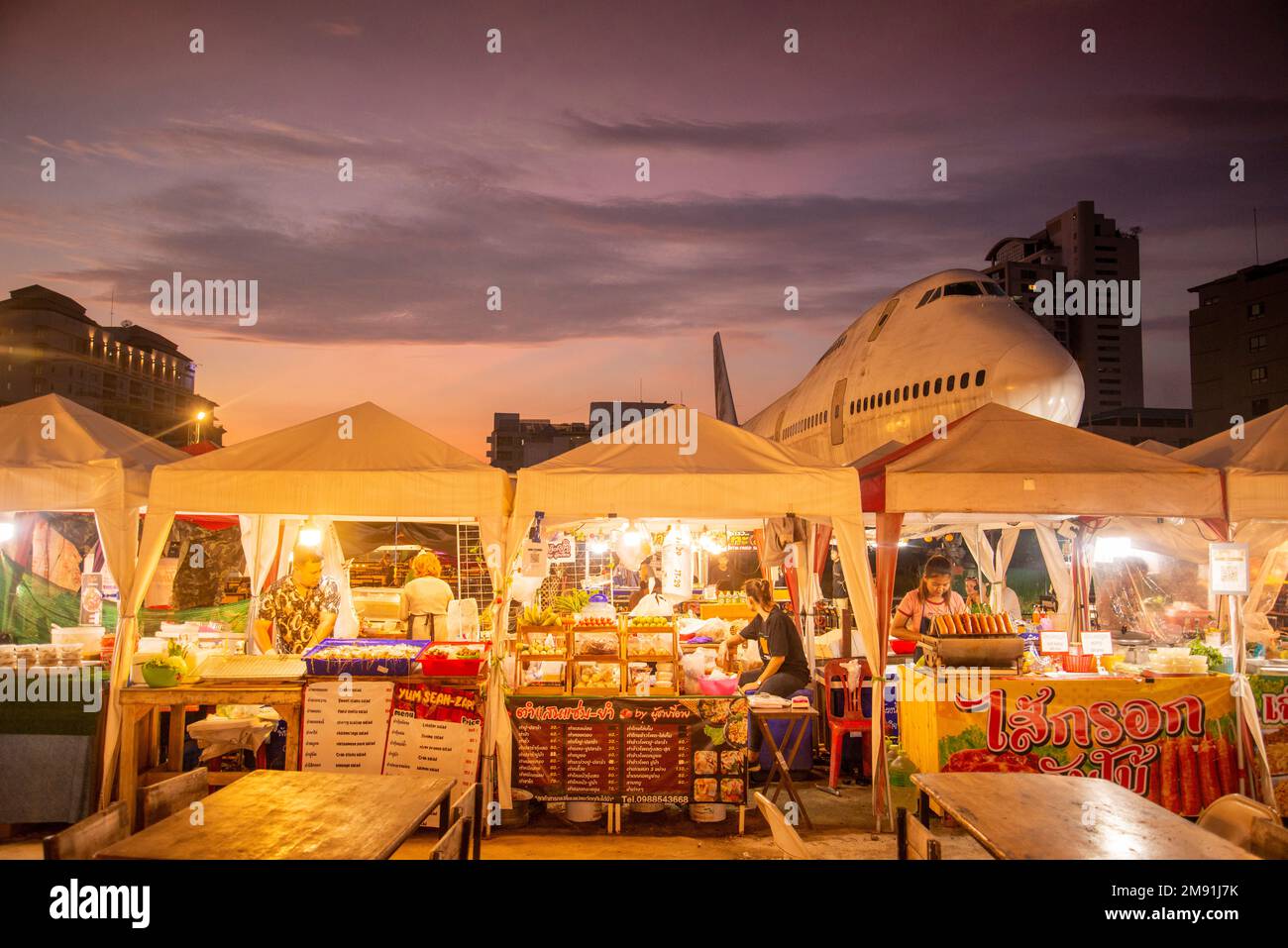 the Runway Street Food Nightmarket in the city of Pattaya in the ...