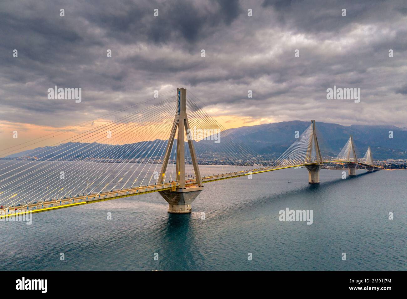 The Rio-Antirrio Bridge, officially the Charilaos Trikoupis Bridge ...