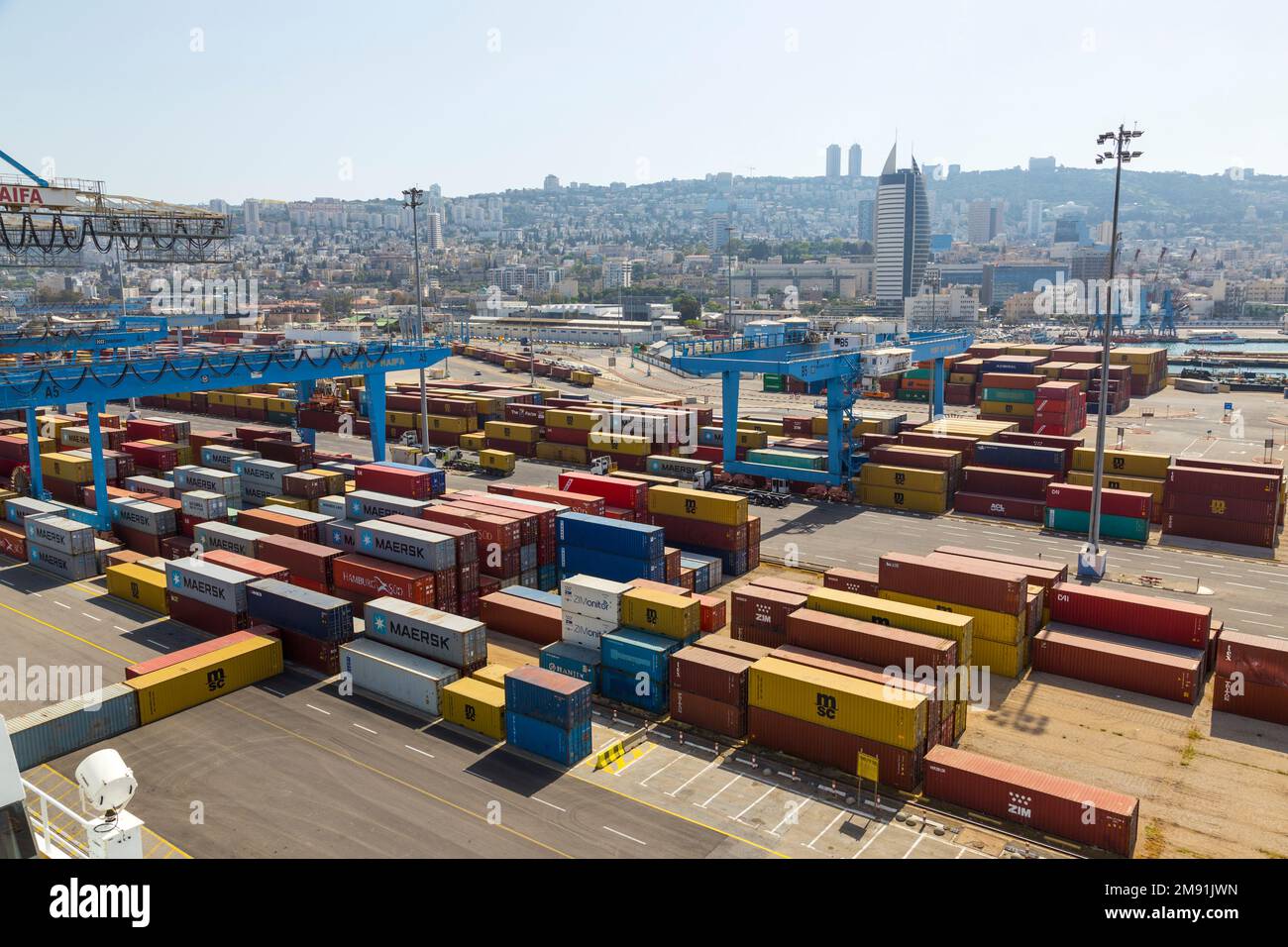 Container port of Haifa, Israel Stock Photo - Alamy