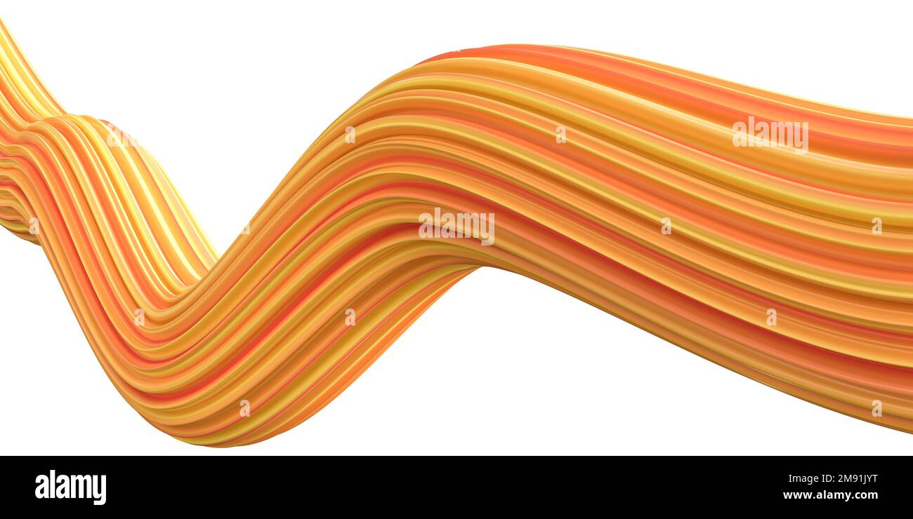 Multi-colored curved shape in yellow, orange, red tones. Abstract ...