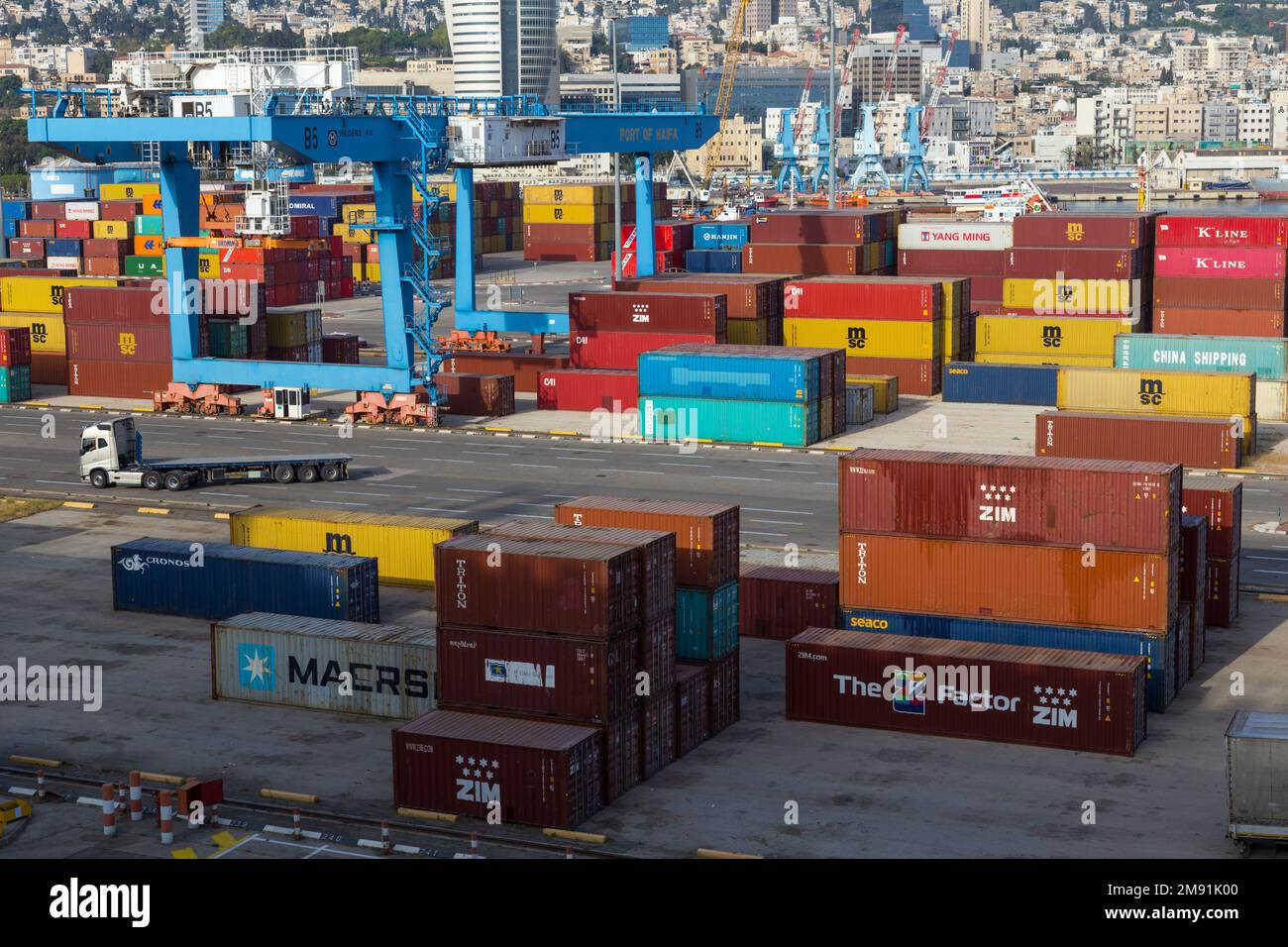 Container port, Haifa, Israel Stock Photo - Alamy