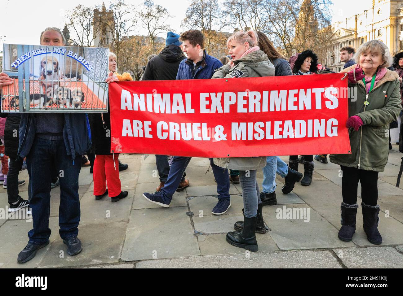 London, UK. 16th Jan, 2023. Camp Beagle, a group of animal rights ...