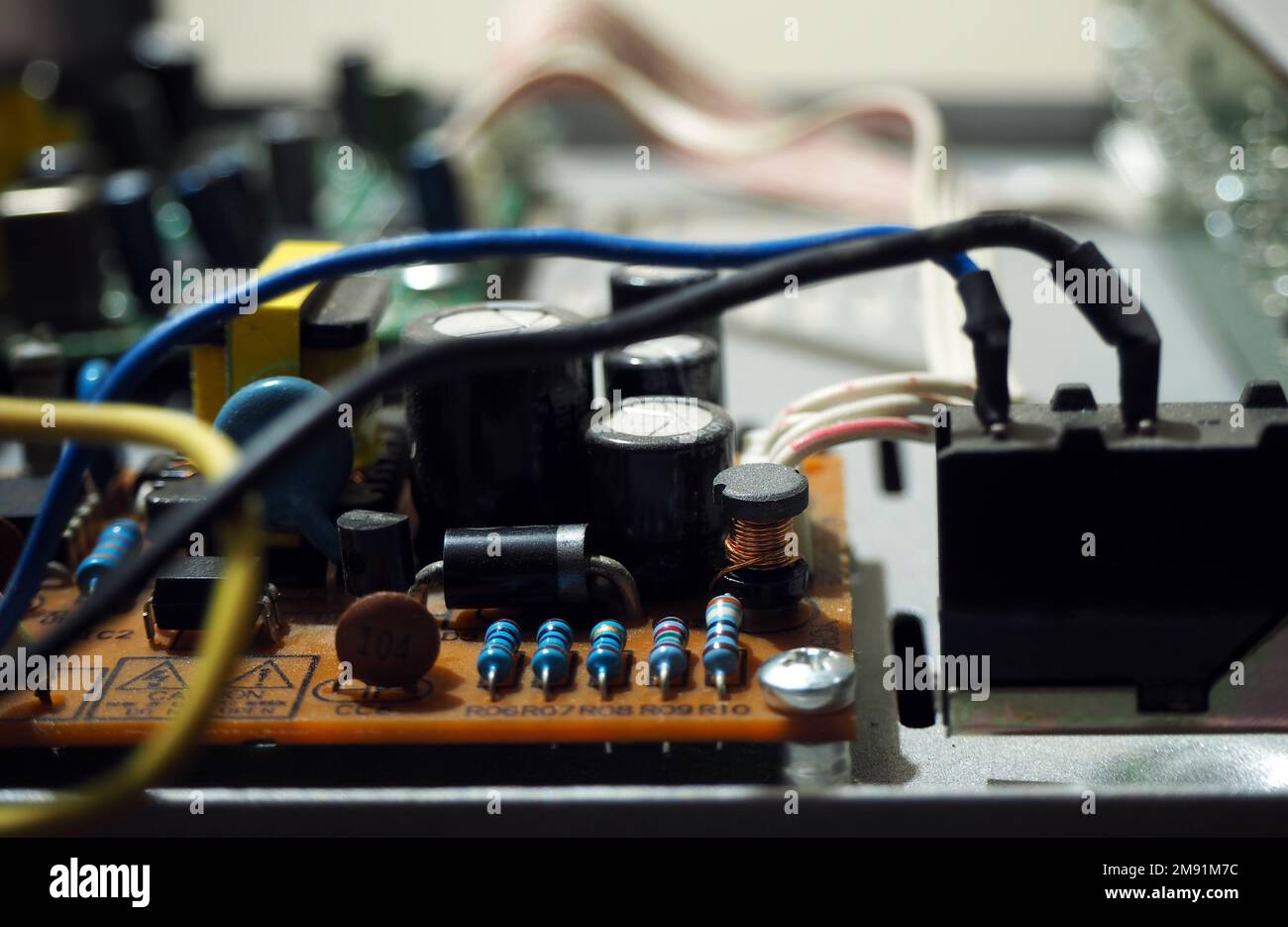 Analog electronic board, focused on resistors. Industrial electronics ...