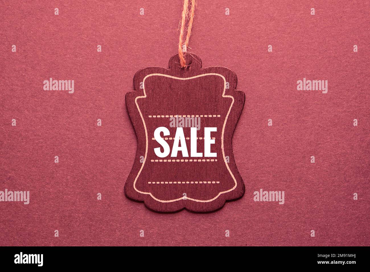 red price tag with sale sign on the red background, red mockup Stock ...