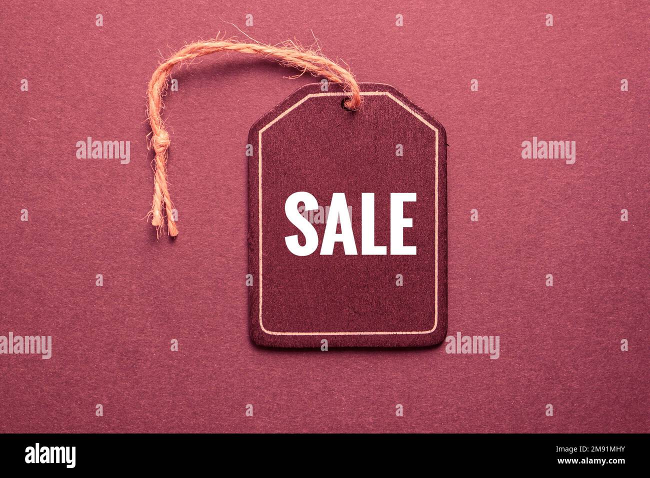 red price tag with sale sign on the red background, red mockup Stock ...