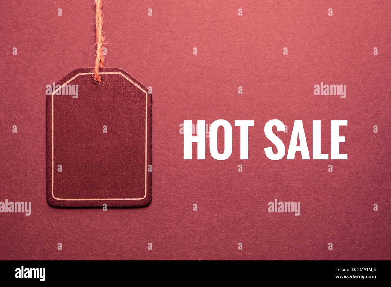 red price tag with sale sign on the red background, red mockup Stock ...