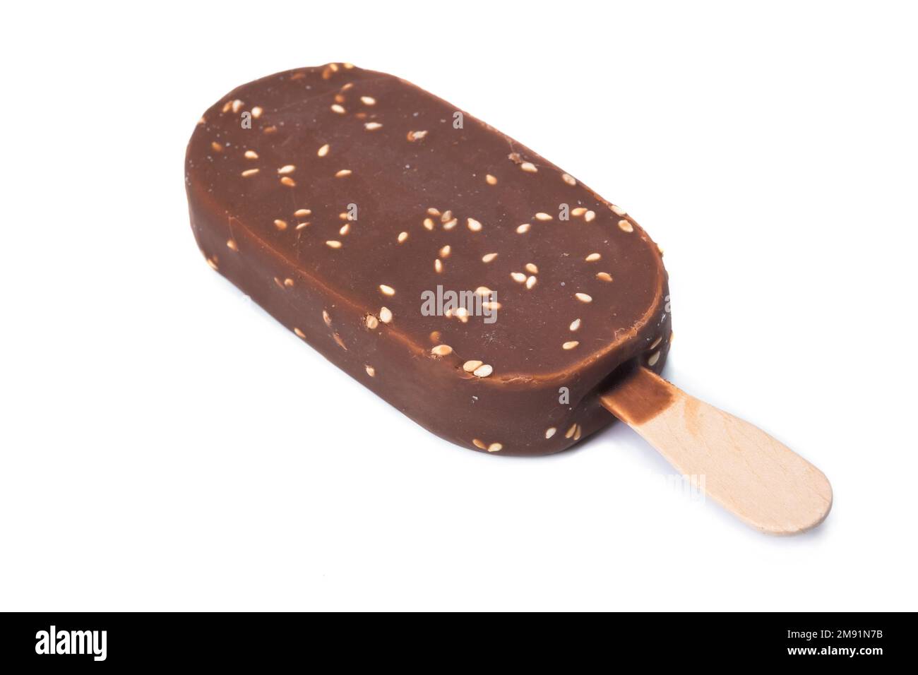 Chocolate popsicle. Ice cream on white background. closeup Stock Photo ...