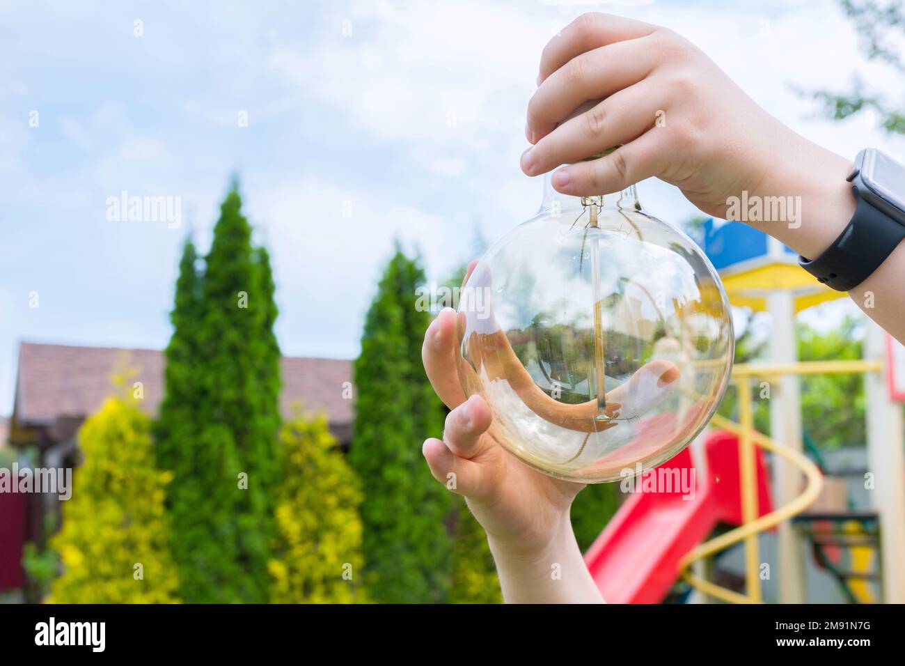 Fluorescent bulb child hi-res stock photography and images - Alamy