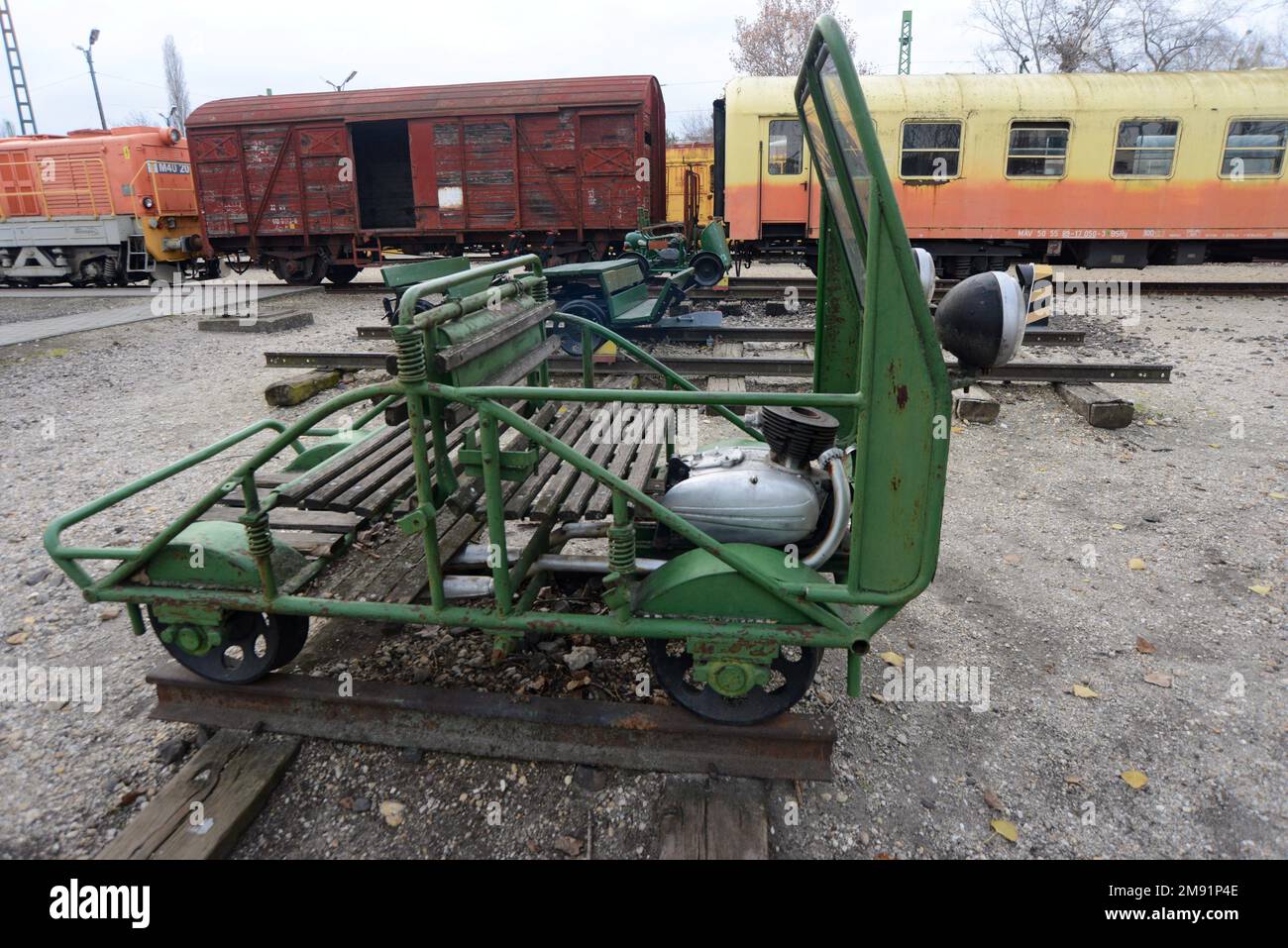 A petrol powered Draisine or speeder, used by track and permanent way ...