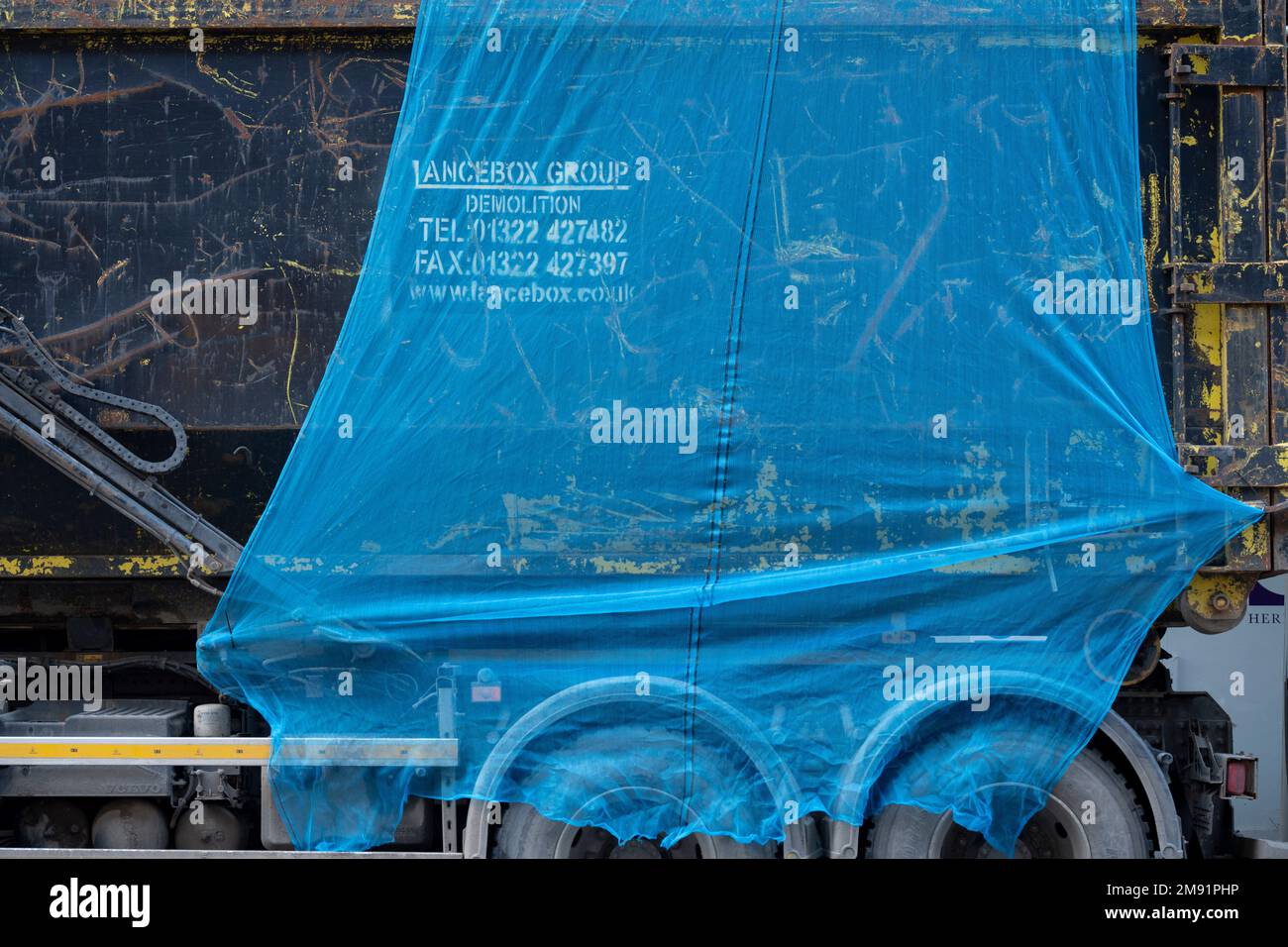 Parked outside a large construction site on St James's, a lorry ...
