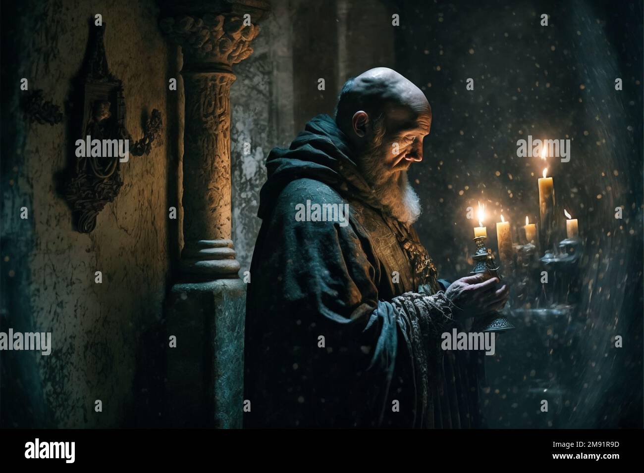 Illustration depicting a medieval monk hi-res stock photography and ...