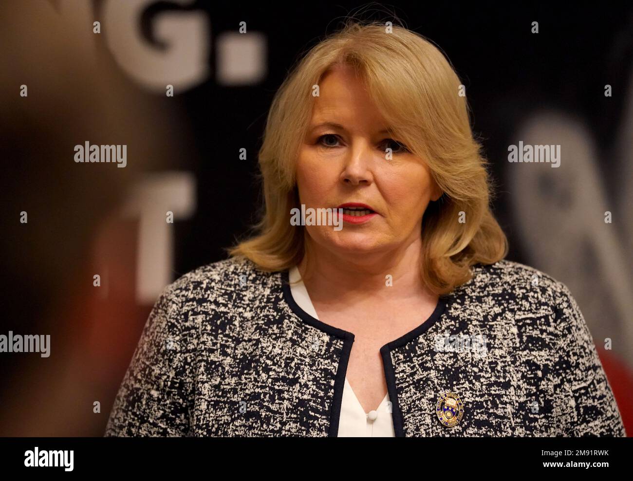 Royal College of Nursing (RCN) chief executive Pat Cullen speaking to ...