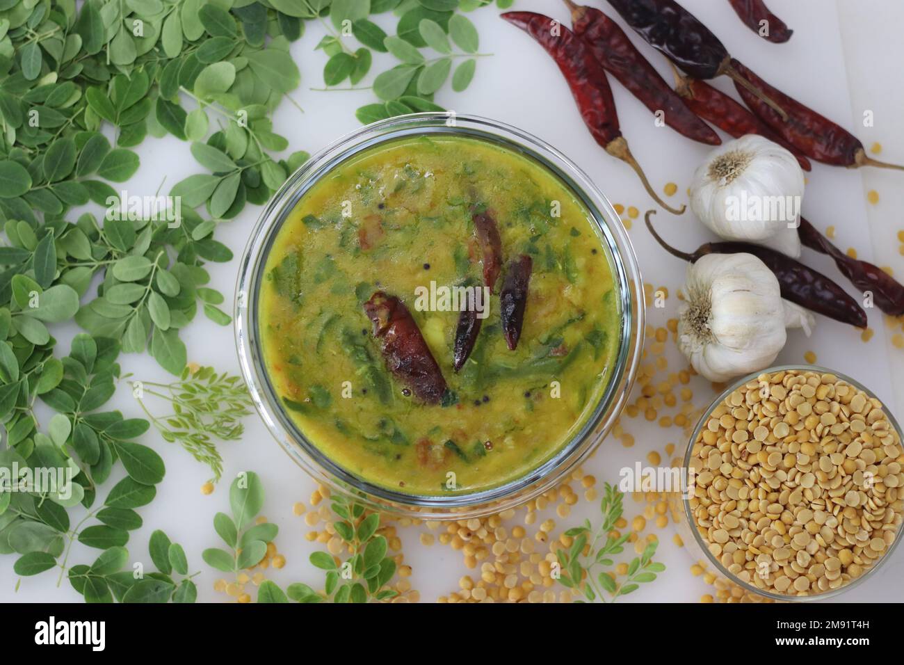 Super food moringa dal or drumstick leaves lentil curry. Dal fry ...
