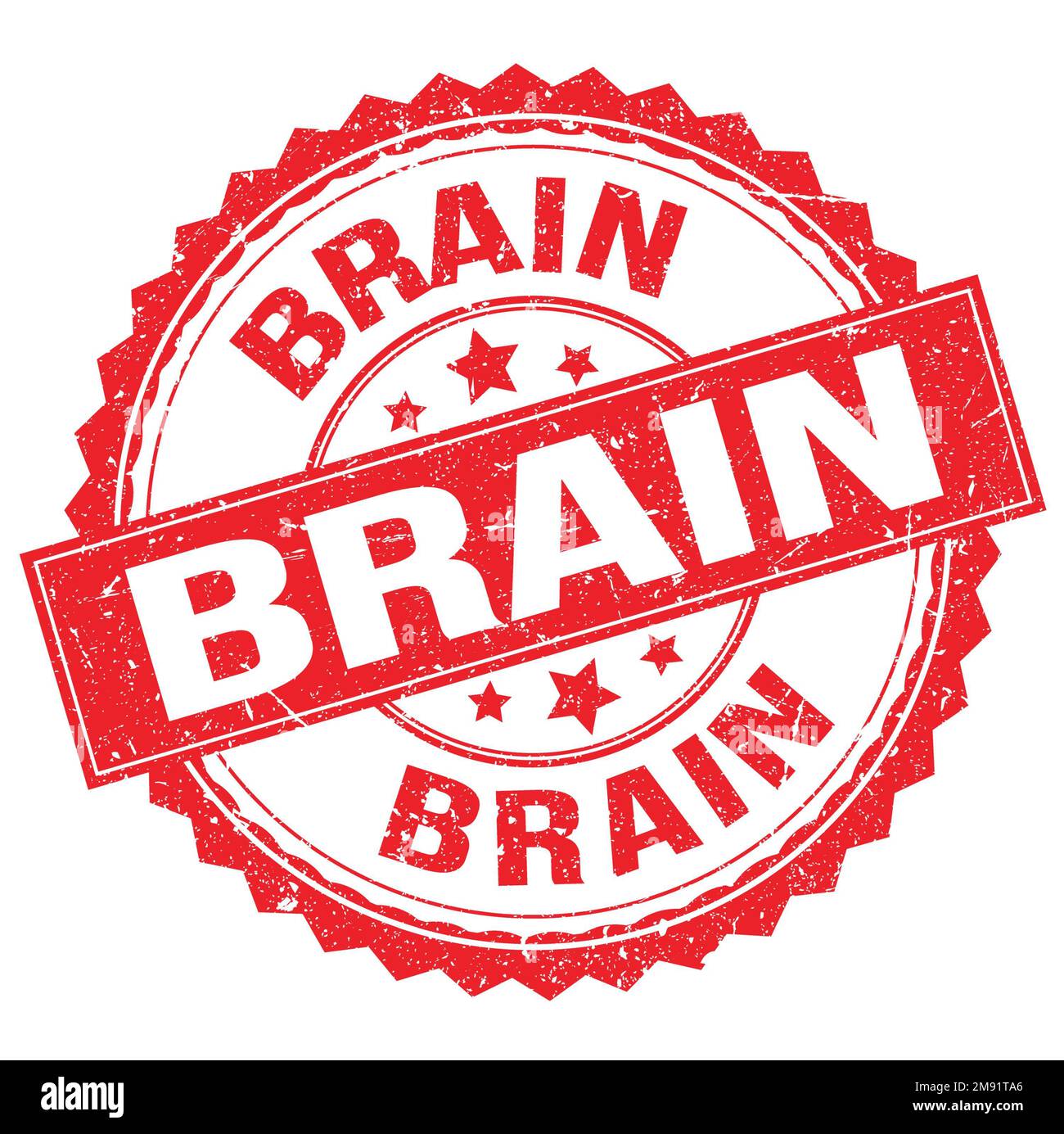 BRAIN text written on red round stamp sign Stock Photo - Alamy