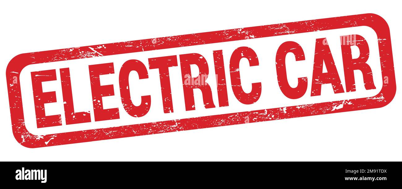ELECTRIC CAR text written on red rectangle stamp sign Stock Photo - Alamy