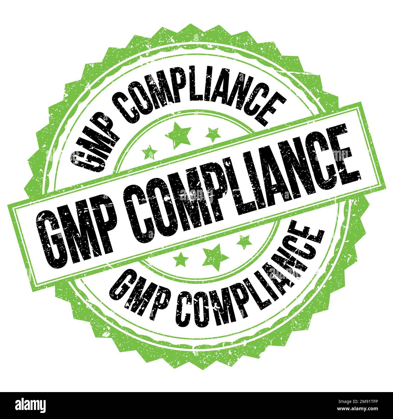 GMP COMPLIANCE text written on green-black round stamp sign Stock Photo ...