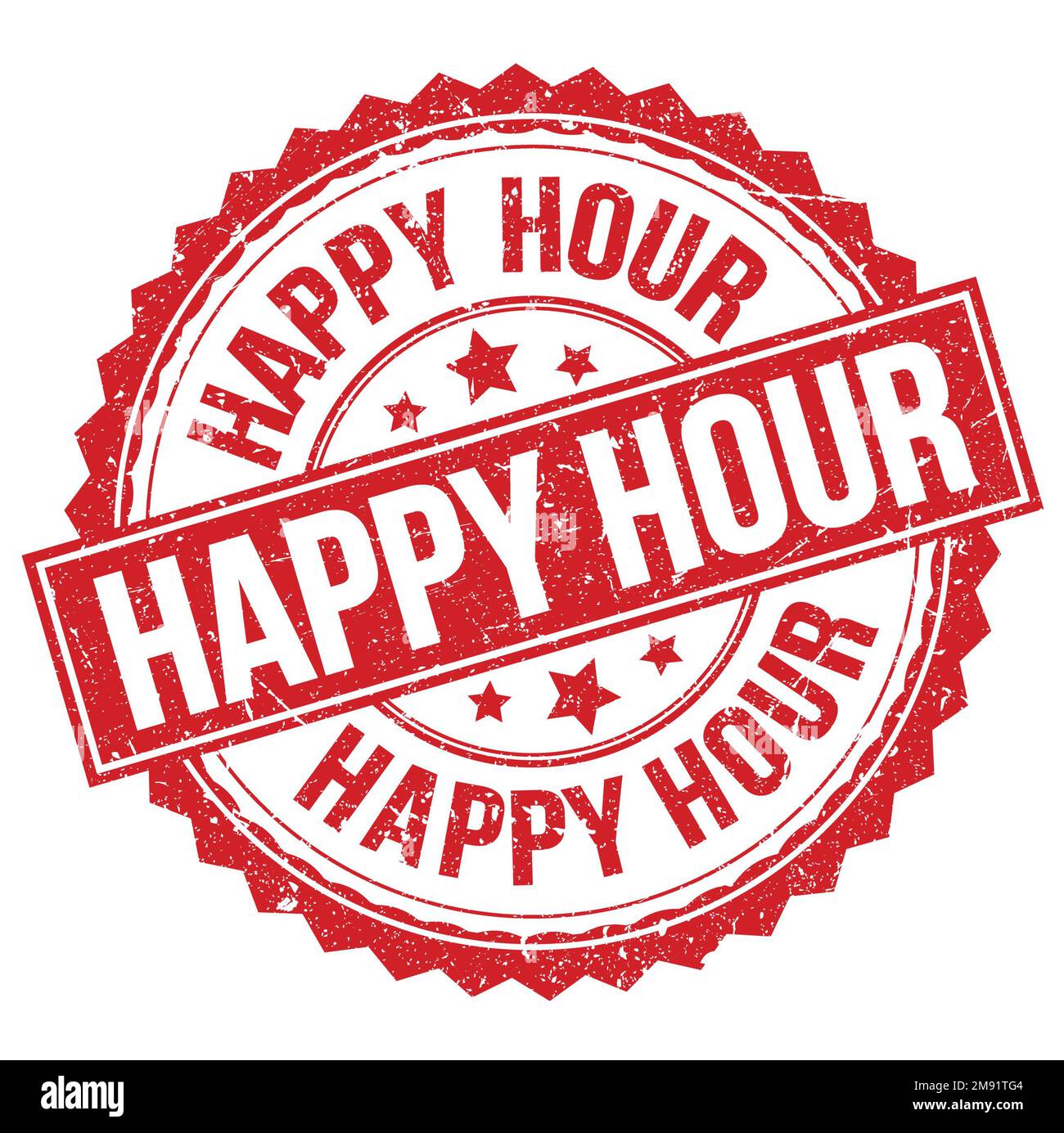 HAPPY HOUR text written on red round stamp sign Stock Photo - Alamy
