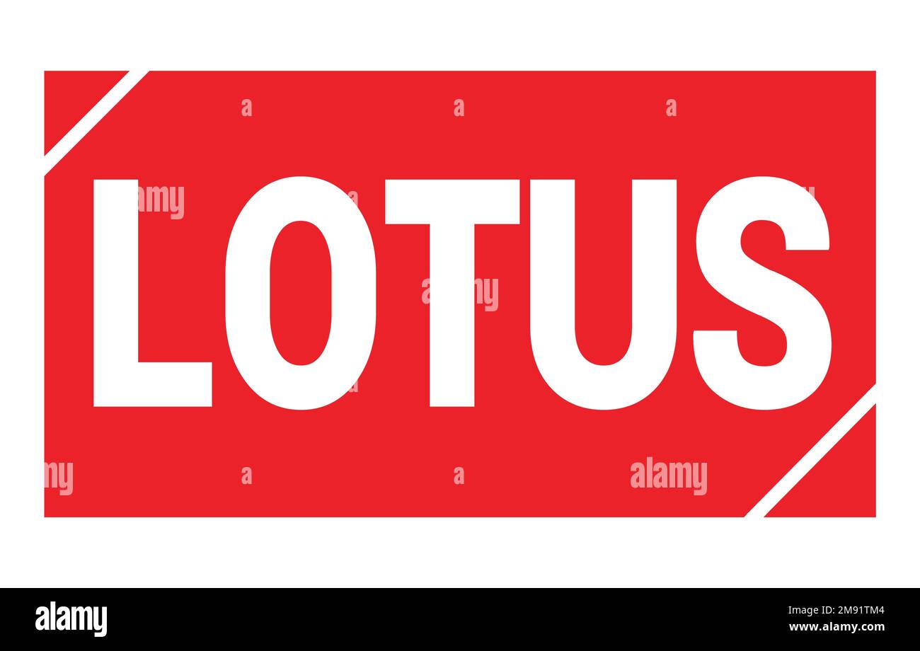 LOTUS text written on red rectangle stamp sign Stock Photo - Alamy