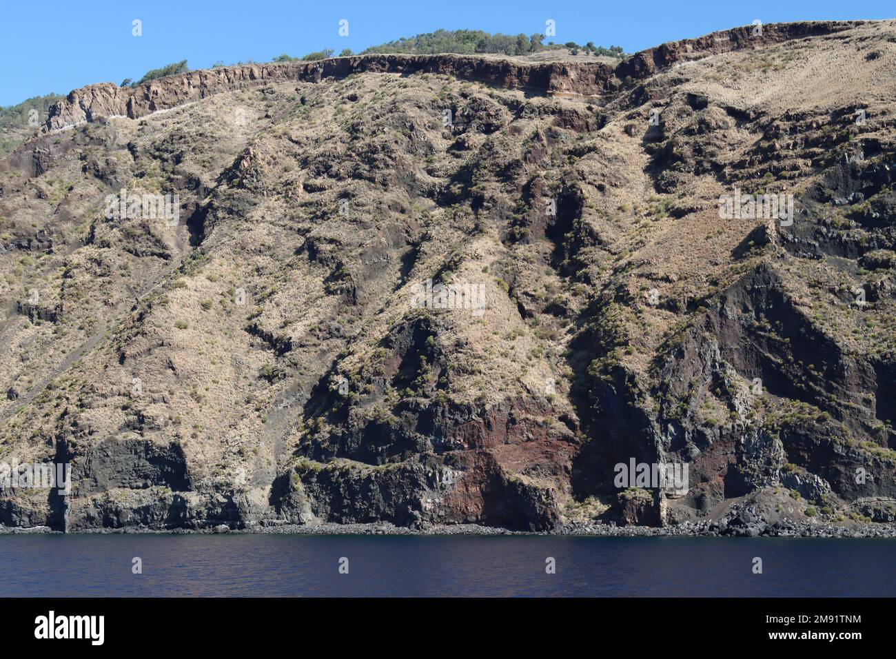 A beautiful landscape of volcanic rock of the geological island of ...