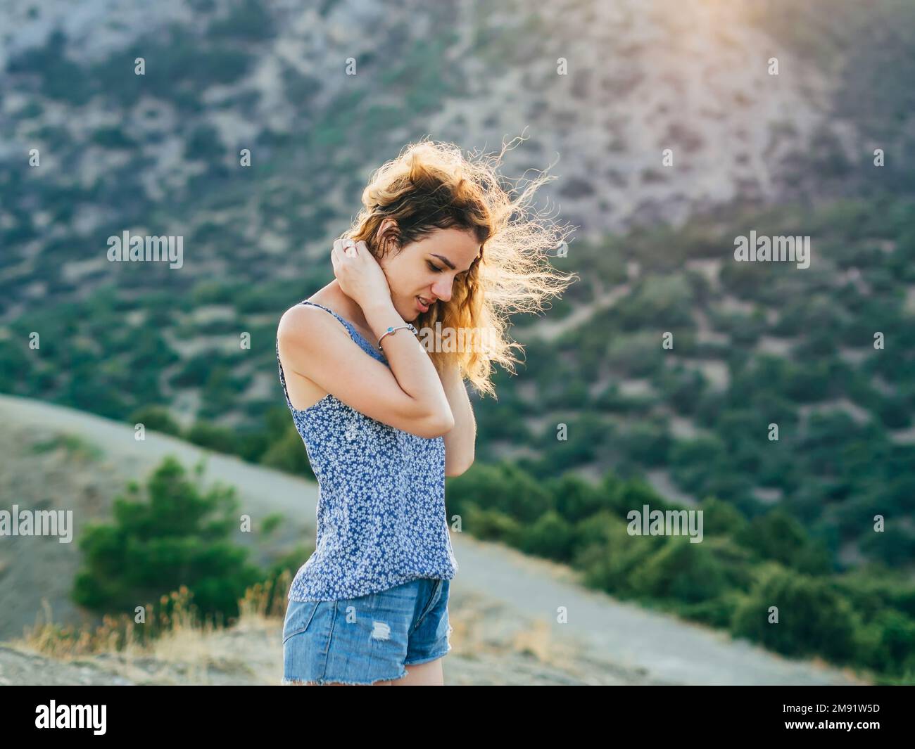 happy girl model European Caucasian appearance with a beautiful smile ...