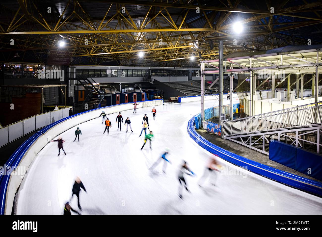 THE HAGUE - Skaters on the ice rink in The Hague. De Uithof, which also ...