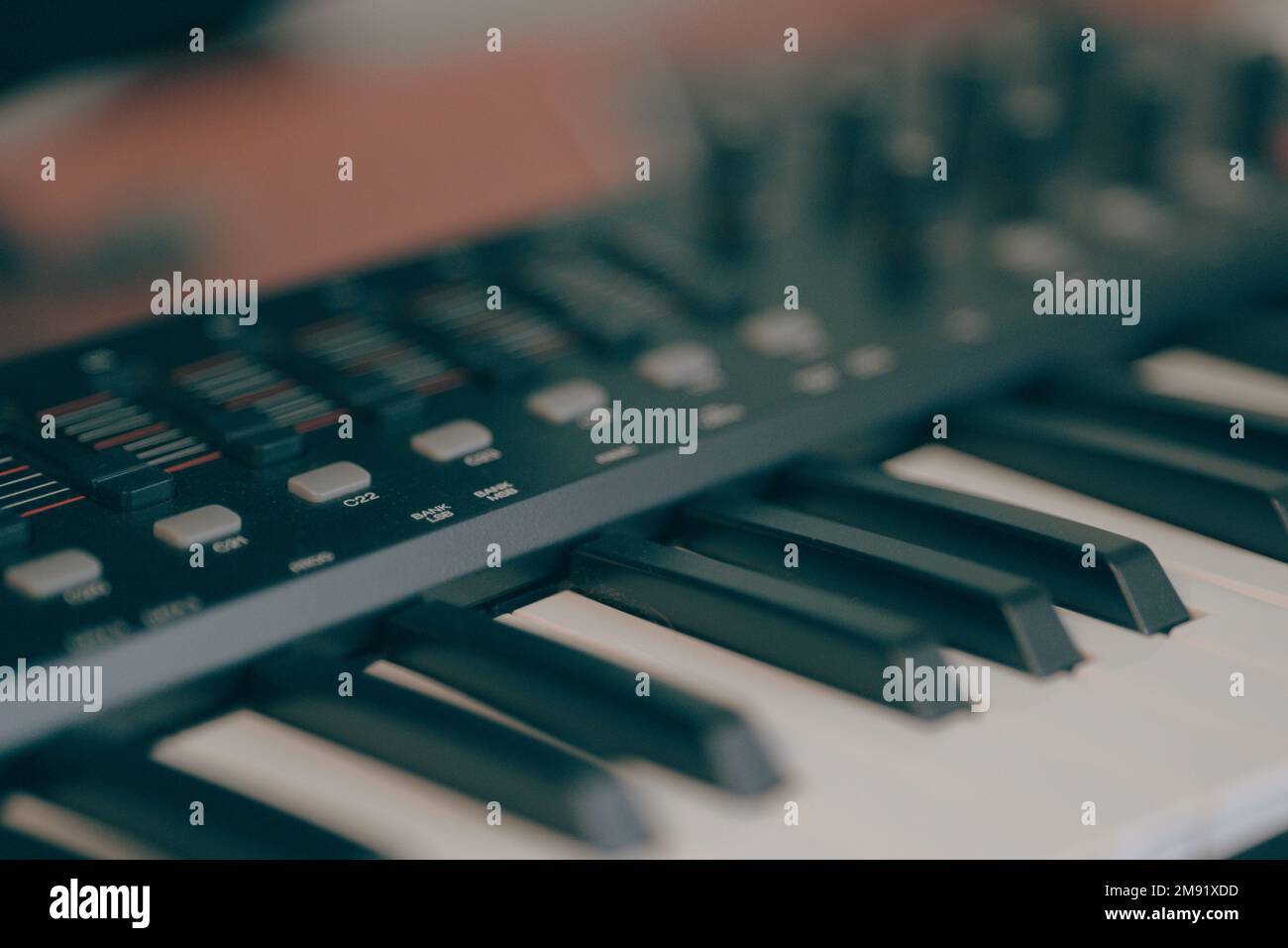 A closeup of MIDI keyboard and buttons Stock Photo - Alamy