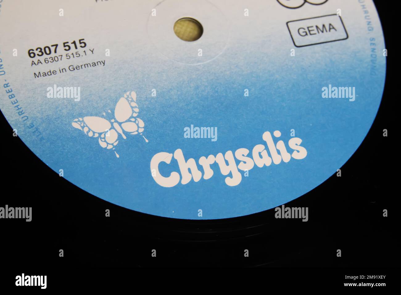 Viersen, Germany - November 9. 2022: Closeup of isolated vinyl record ...