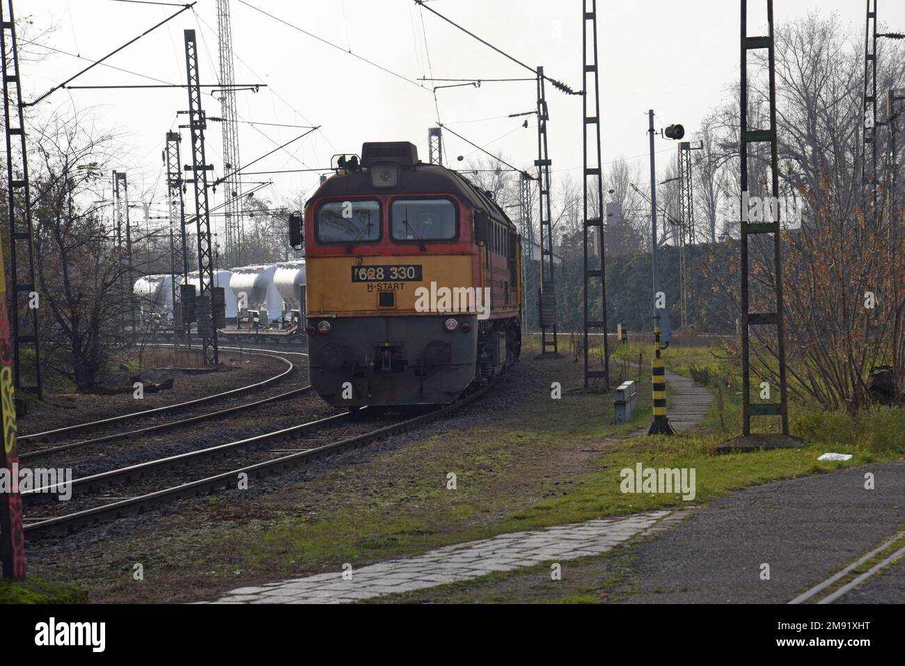 A Soviet built M62 diesel locomotive used by Hungarian State Railways ...