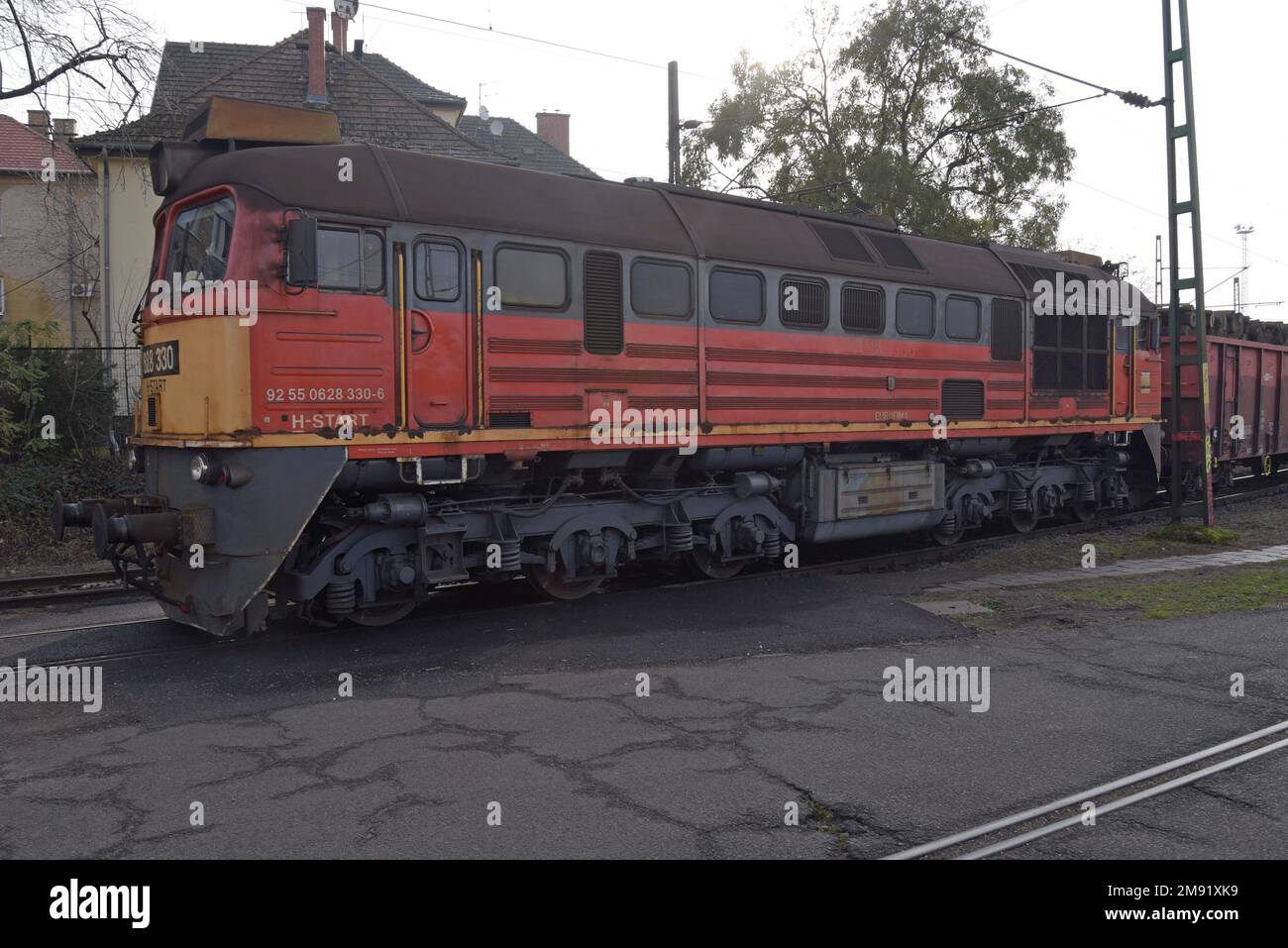 A Soviet built M62 diesel locomotive used by Hungarian State Railways ...