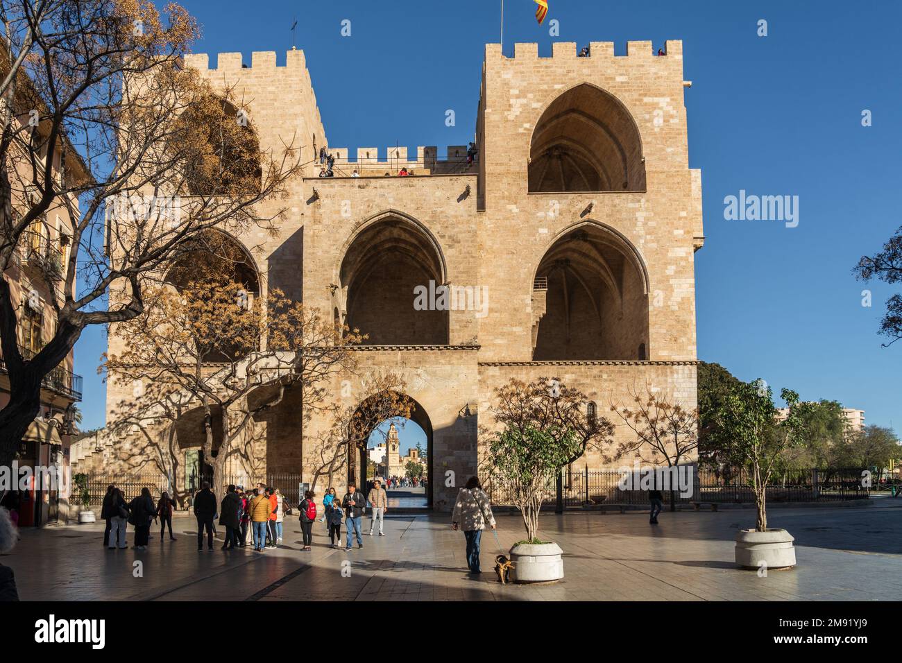 Torre de Serranos, a Gothic tower that worked as a gate to the old town ...
