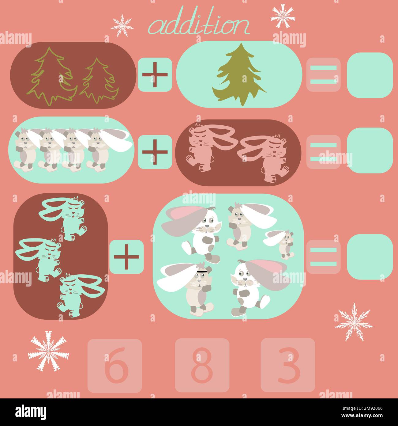 count the rabbits in the picture and put the right number Stock Vector ...