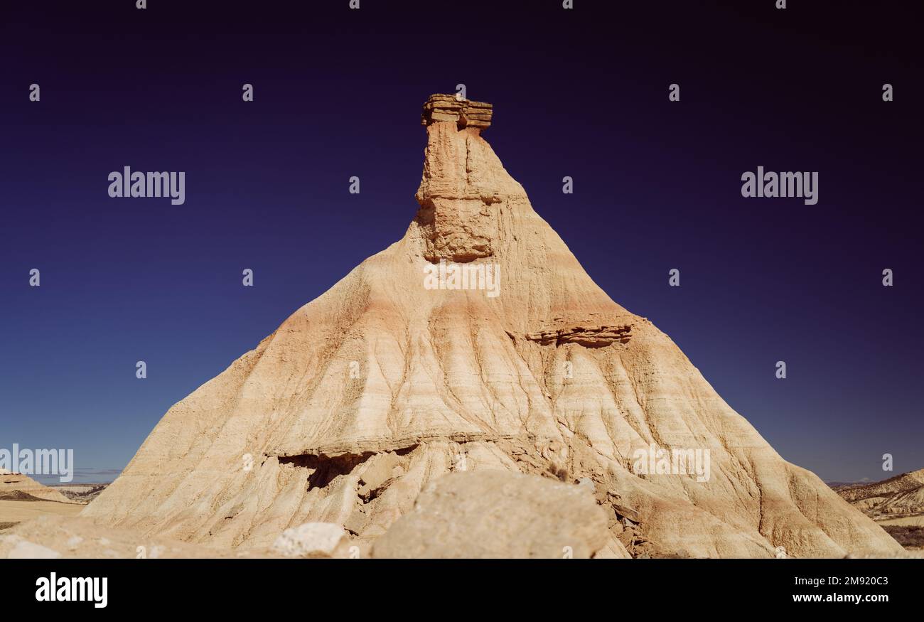 Earth castle iconic formation in Bardenas desert Stock Photo - Alamy