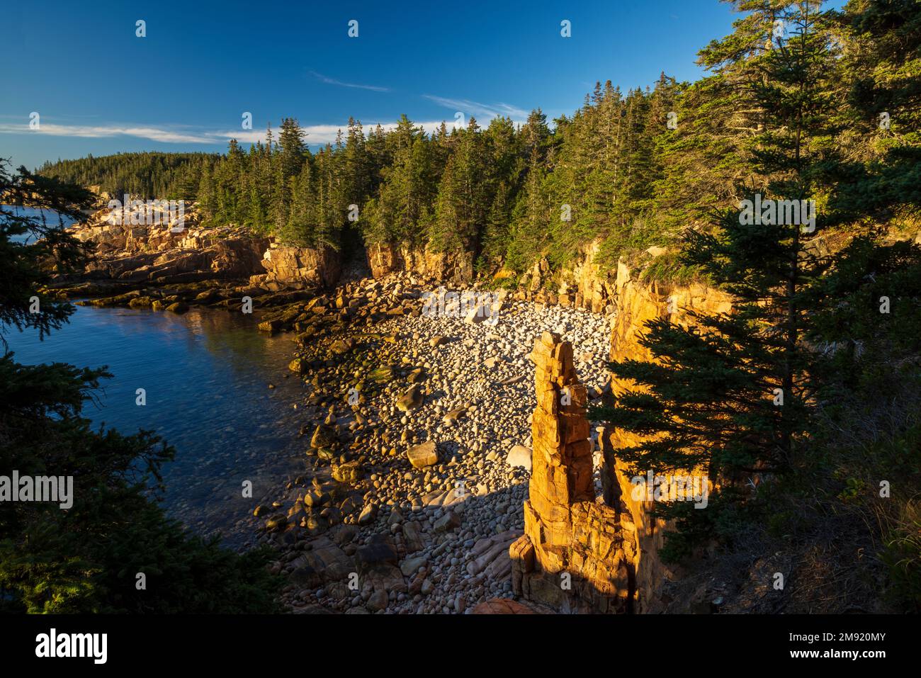 Monument Cove in early morning in Acadia National Park, Maine Stock ...