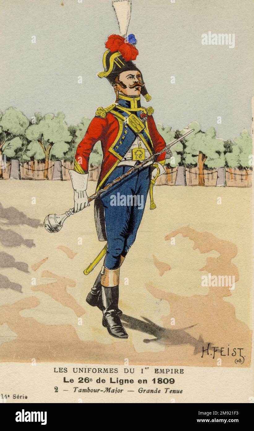 tambour-major du 26e de ligne en 1809 - Wagram Stock Photo - Alamy