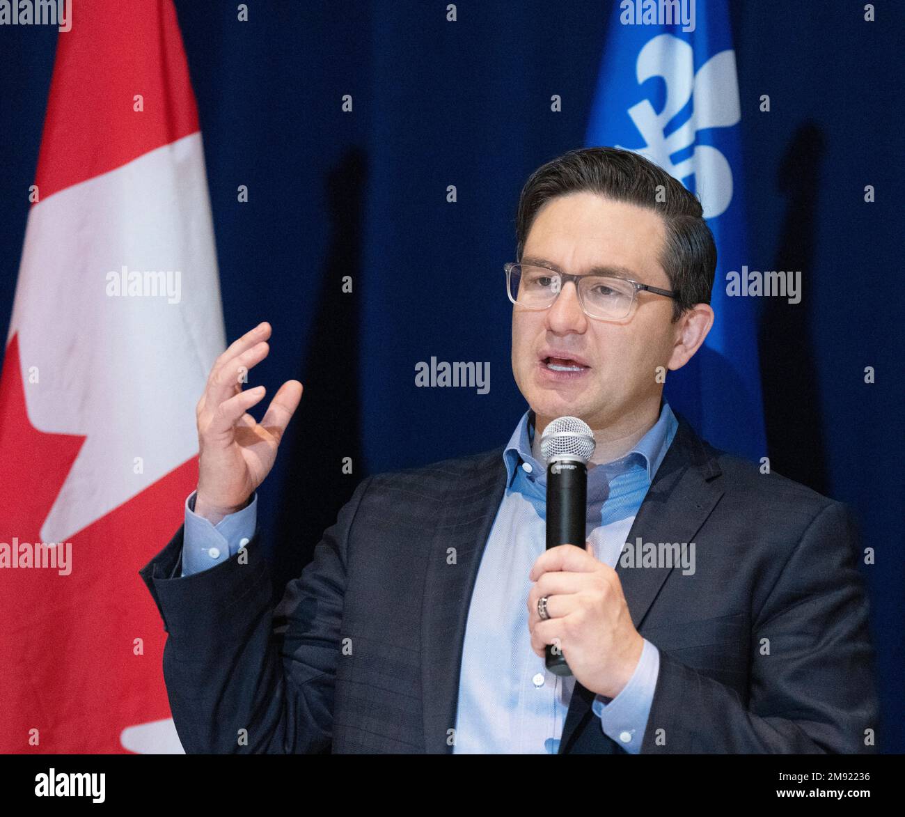Federal Conservative Party leader Pierre Poilievre speaks at an adult ...