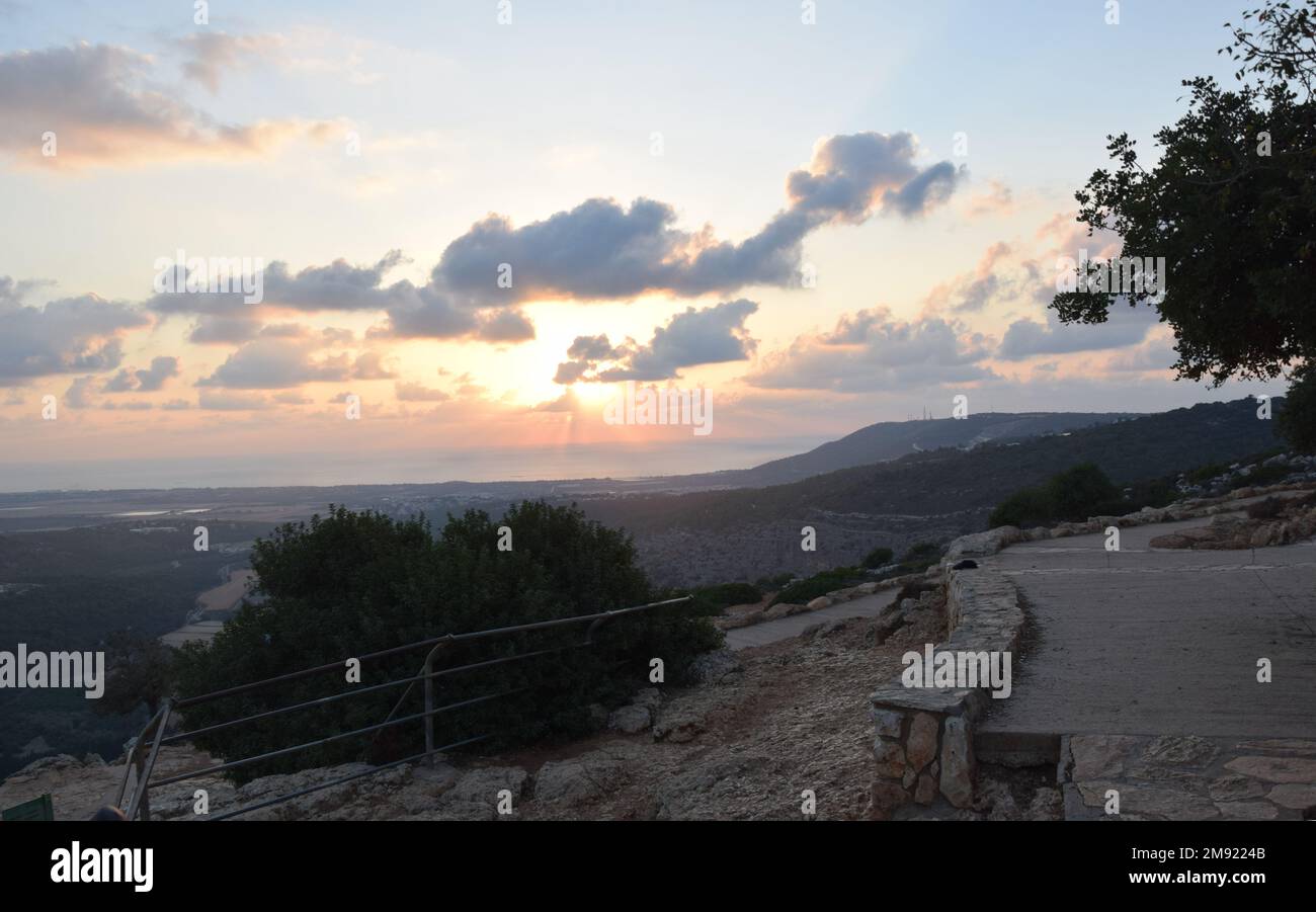 Keshet Cave - natural arch during sunset, Adamit Park, Upper Galilee ...