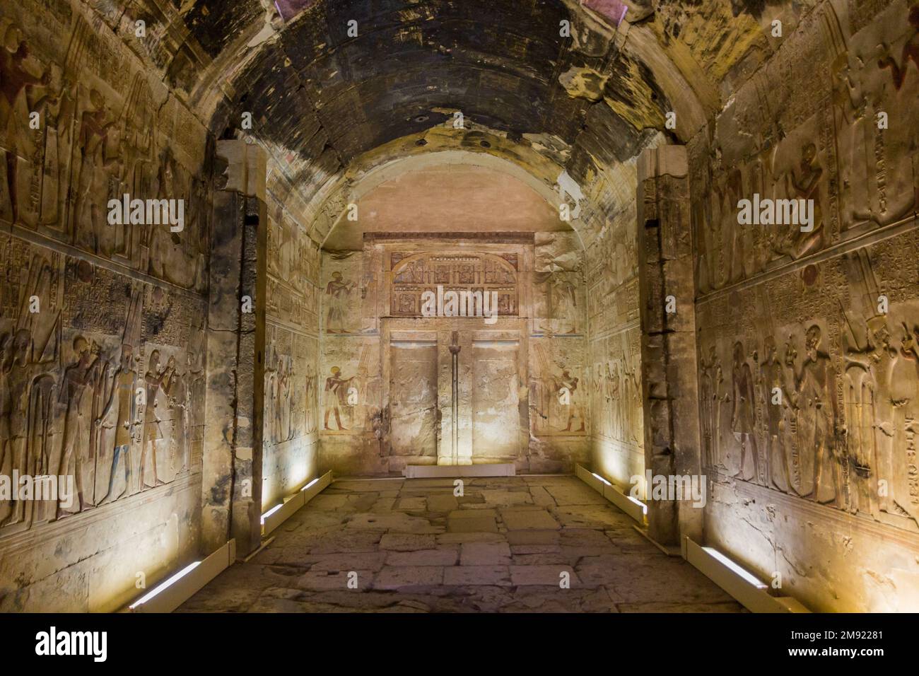 Chamber in the Temple of Seti I (Great Temple of Abydos), Egypt Stock ...