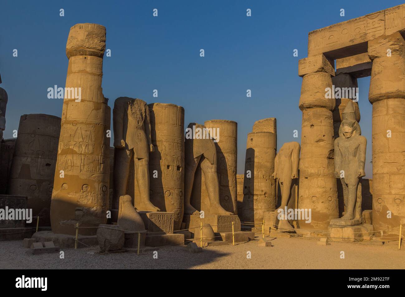 Great Court of Ramses II of Luxor temple, Egypt Stock Photo - Alamy