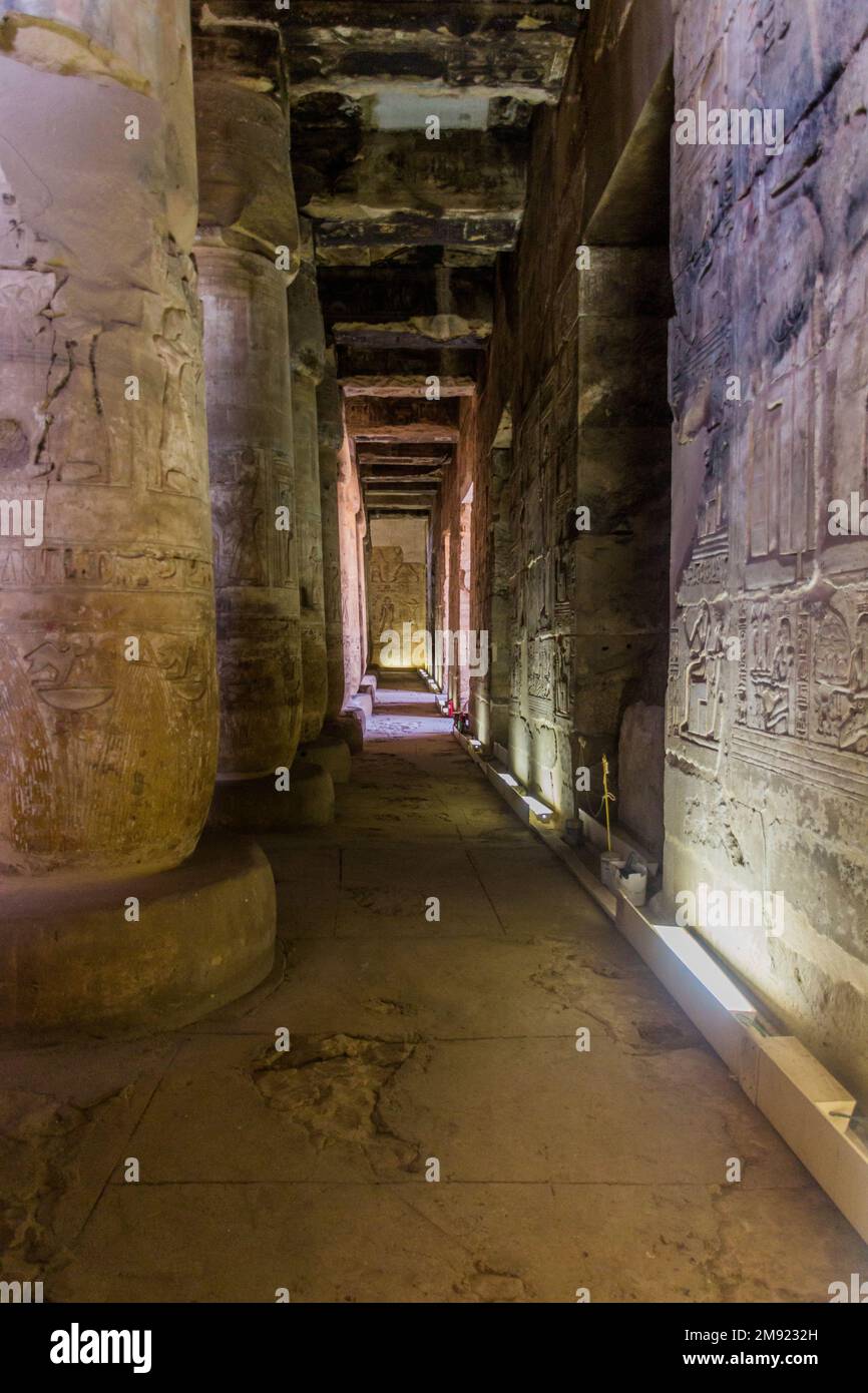 Columns in the Temple of Seti I (Great Temple of Abydos), Egypt Stock ...