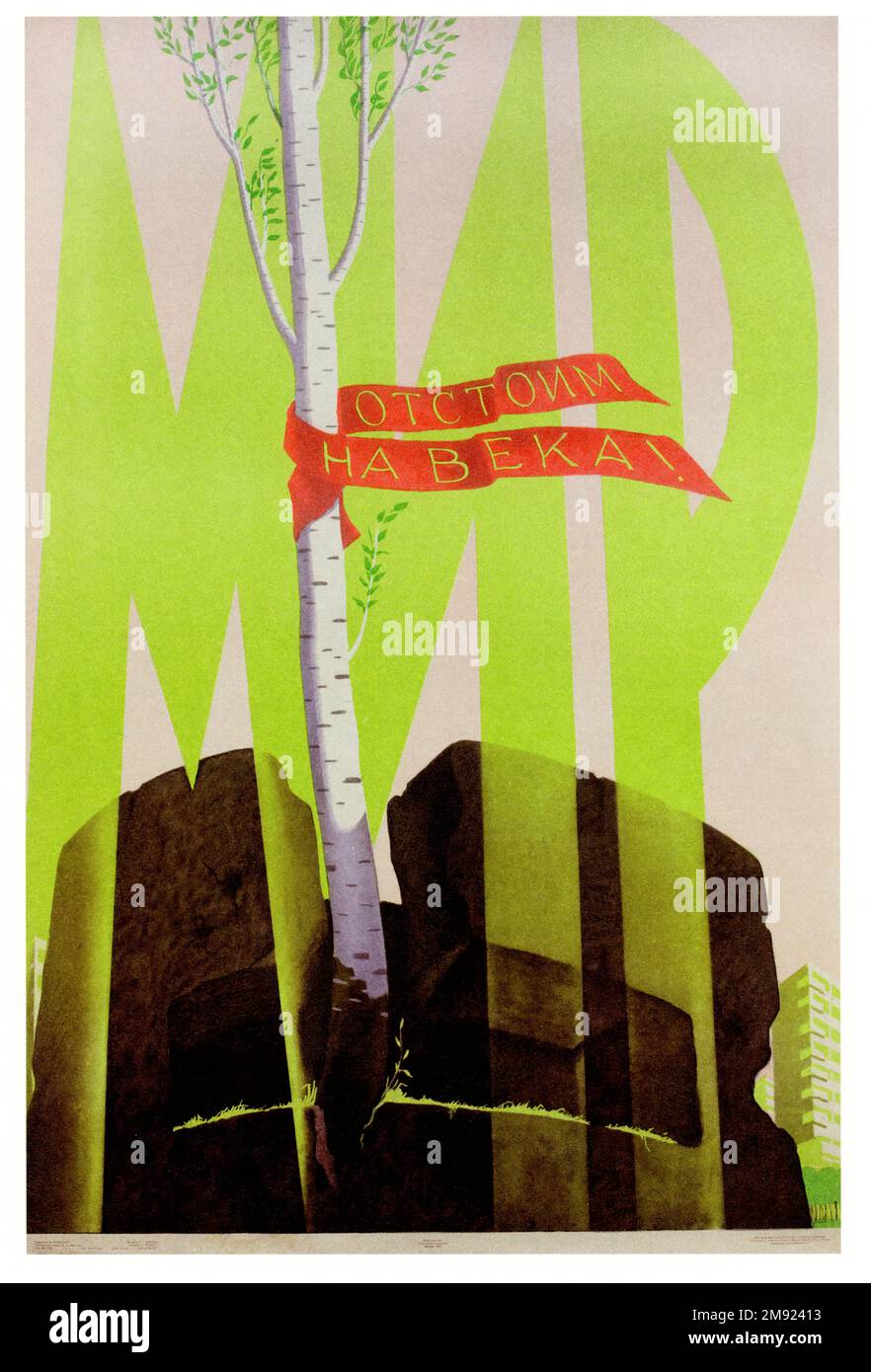 Mir Peace 1965 - Vintage USSR soviet propaganda poster Stock Photo - Alamy
